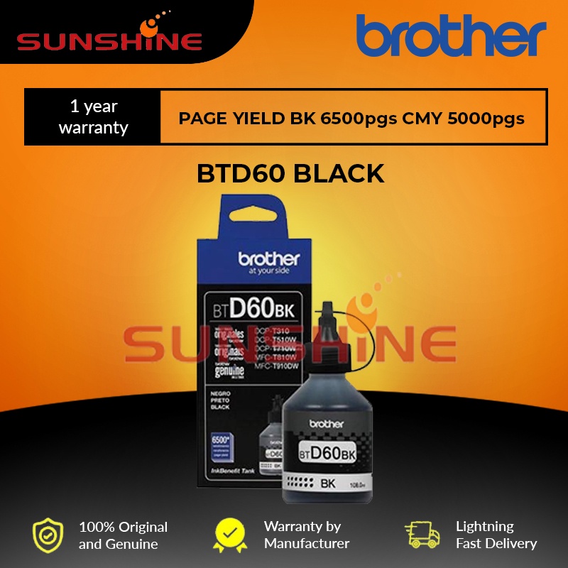 Brother BTD60BK/BT6000BK + BT5000 Refill Ink (BTD-60 BTD60 T310/T510W ...