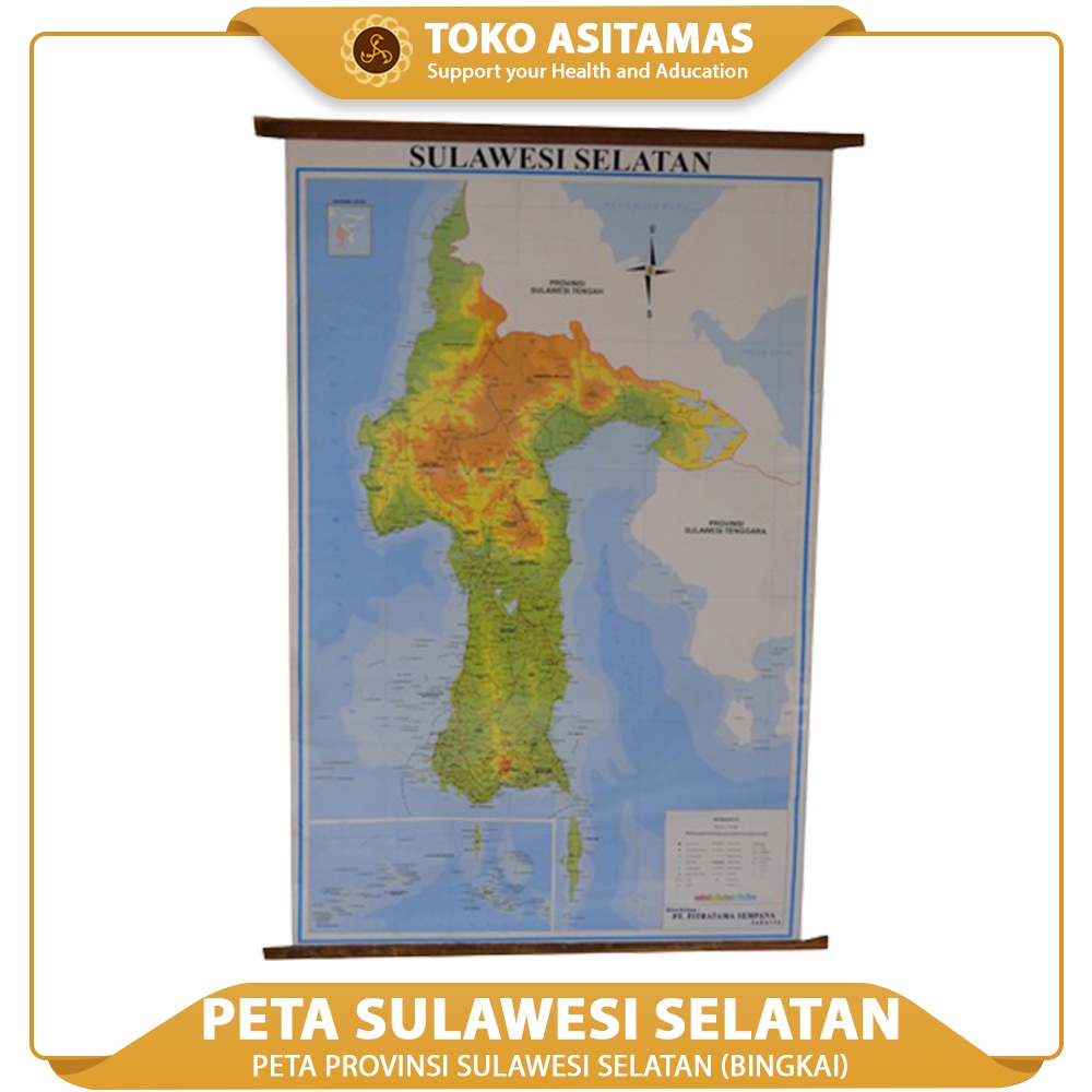 Map Of South Sulawesi Province (Frame) | Shopee Malaysia