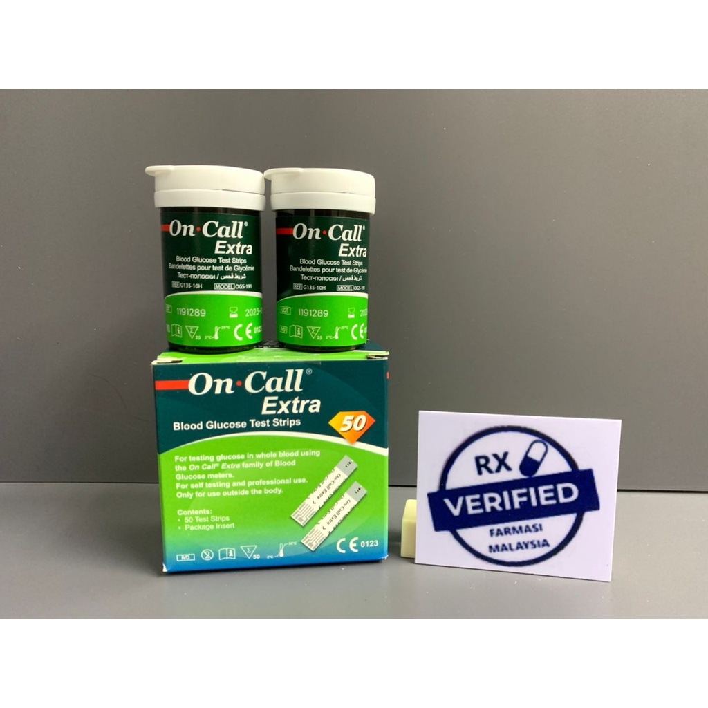 (Exp: 07/2025) Acon On Call ONCALL Extra blood glucose test strip 25's ...