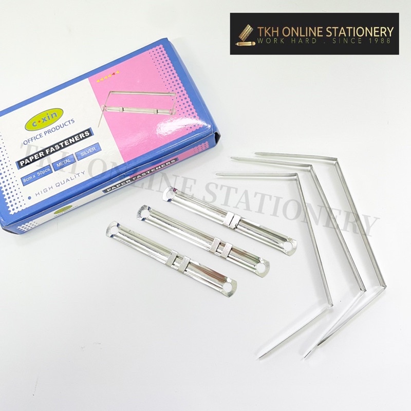 50pcs Metal Paper File Fasteners/ 2 Hole Binder Clip (50pcs/box ...