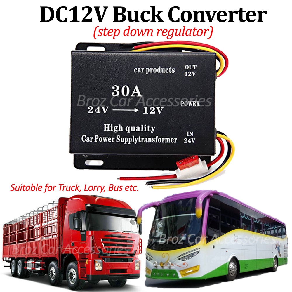 DC24V to 12V 20A 30A 45A 60A 80A Car Power Supply Buck Converter Car Transformer Truck Lorry Bus ...