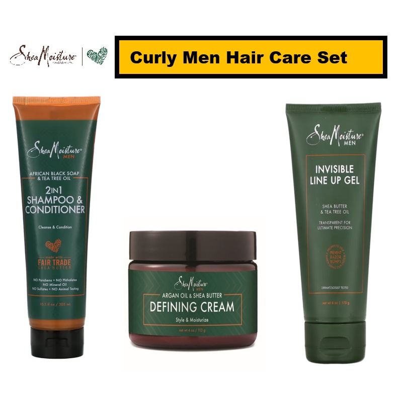(Readystock) Sheamoisture Curly Men Hair & Grooming care set (Shampoo ...