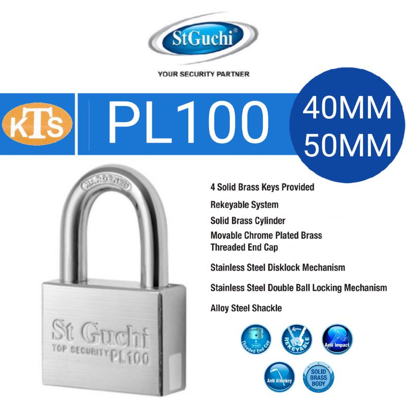 ST GUCHI ANTICUT PL100 40MM/50MM PADLOCK | Shopee Malaysia