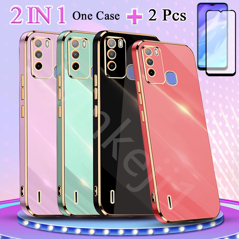2 IN 1 ITEL Vision 1 Pro S16 Traight Edge Electroplated Phone Case With ...