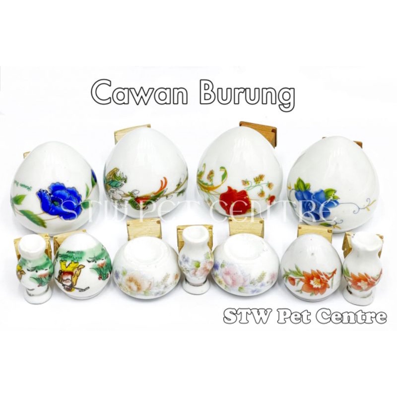 Cawan Burung Kaca Murai Batu Murai Cacing Burung Terkukur 5 in 1 / 3 in ...