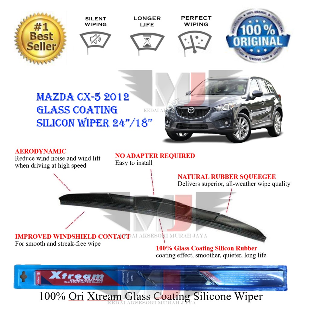 Mazda cx-5 2012 100% Ori Xtream Glass Coating Silicone Wipers Blade ...