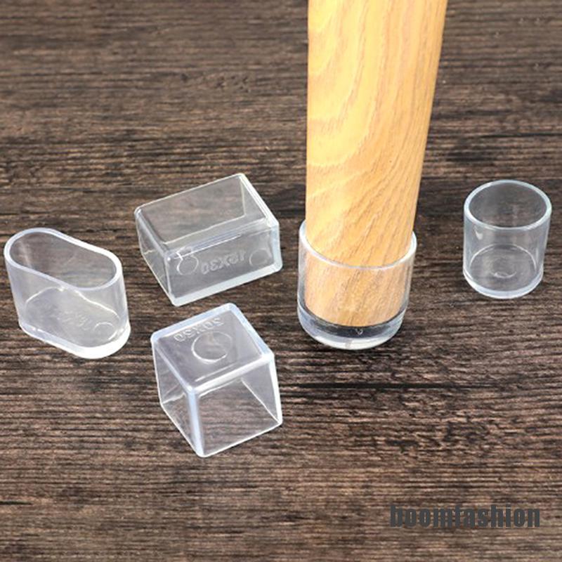 4PCS Rectangle Furniture leg hollow cover external rubber cap floor ...