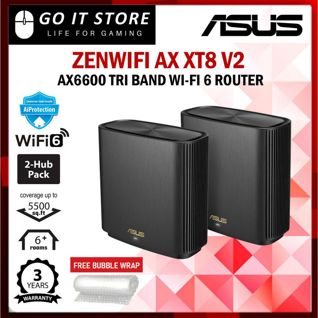 ASUS ZenWiFi XT8 V2 2 Pack Mesh WiFi 6 AX6600 Tri-Band AiMesh Whole ...