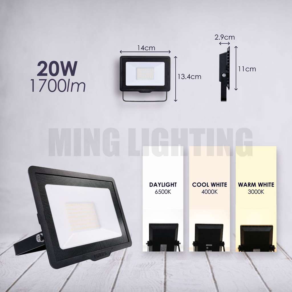 Philips LED Flood Light Essential Smart Bright G3 BVP150 10w 20w 30w 50w 70w Spotlight ...