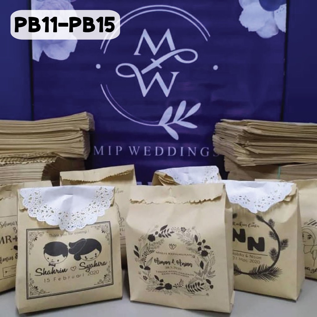PB11-PB15 (DARI 55 DESIGN) PAPERBAG DOORGIFT CETAK | GOODIES BAG COKLAT ...
