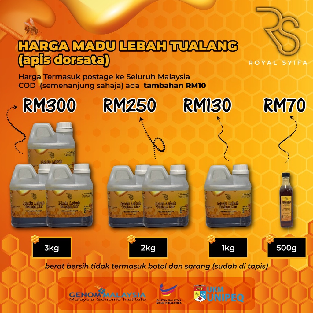 ORIGINAL 100% PREMIUM ROYAL SYIFA MADU LEBAH TUALANG ASLI LIAR (DARI ...