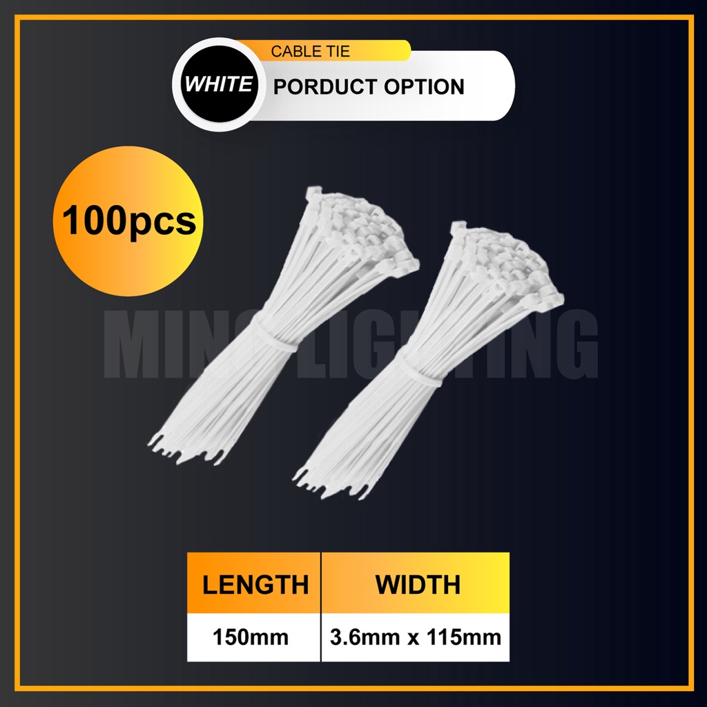 Cable Ties Nylon Wire 100pcs 4"6"8"10"12" Pengikat Wayar Kabel Tie ...