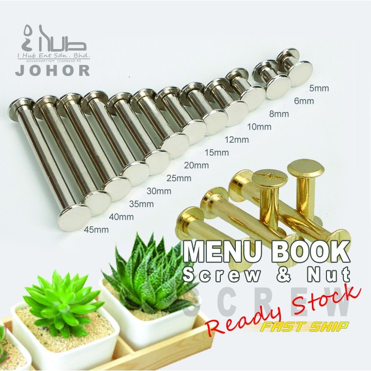 Menu Book Screw, Book Binding 6mm,8mm,12mm,16mm, Binding Screw ...