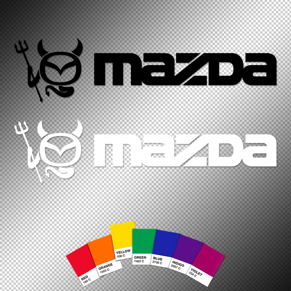 Stickers | (2) Mazda Devil | Weather proof die-cut decals | Logo Racing ...