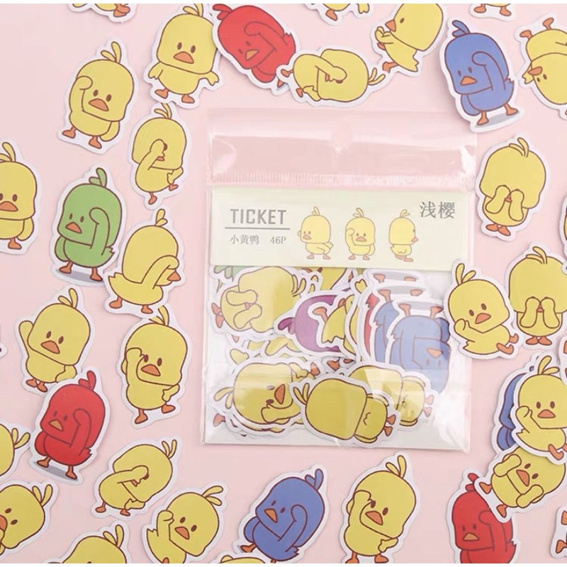 PINEDOT 44Pieces Chicky Duck Chicken Little Sticker Flakes | Shopee ...
