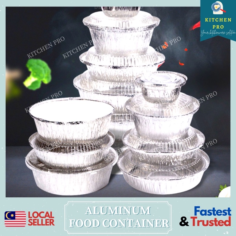 𝐊𝐈𝐓𝐂𝐇𝐄𝐍 𝐏𝐑𝐎 | Round Aluminum Foil Food Container With Lid/ Multi-Size ...