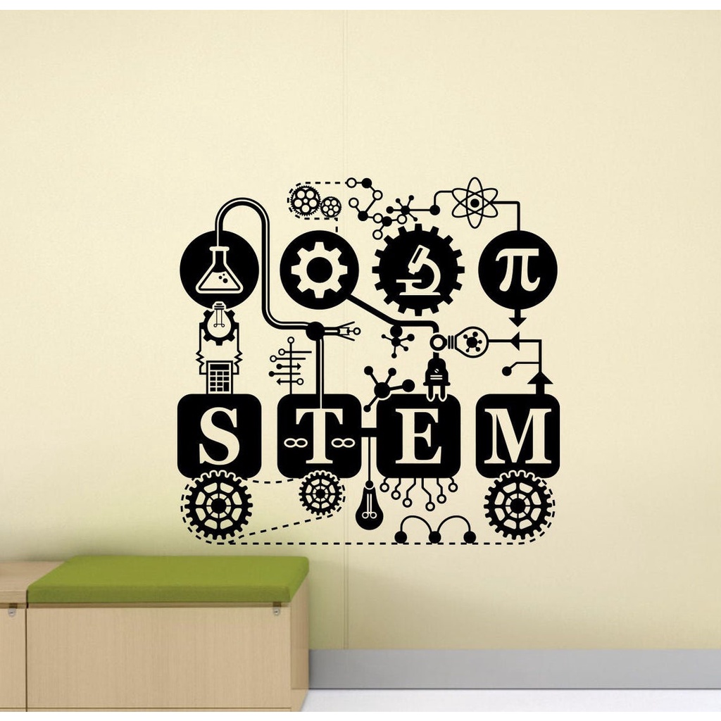 STEM Wall Decal Science Sign School Education Quote STEM Gears Wall ...