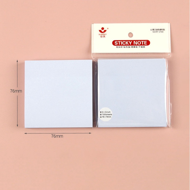Letit 100 Sheets Morandi Color Sticky Note Memo Pad Memo Label Colorful ...