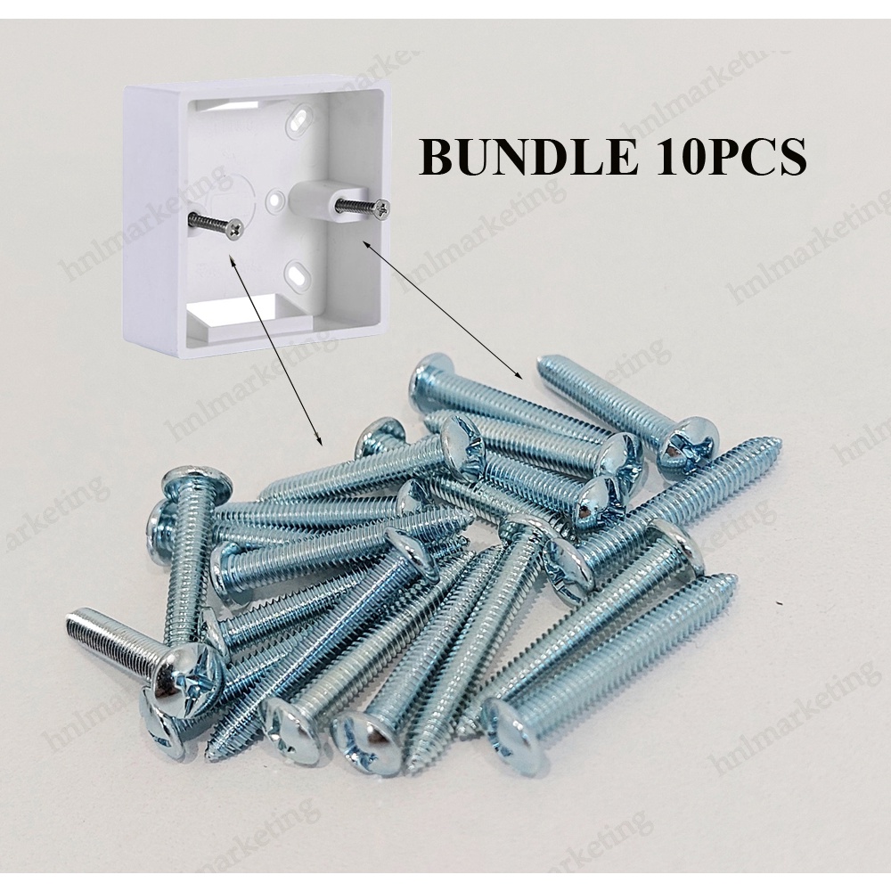 10PCS SWITCH SOCKET SCREW FOR ELECTRICAL PVC BASE M3.5 PAN HD PHILIP ...