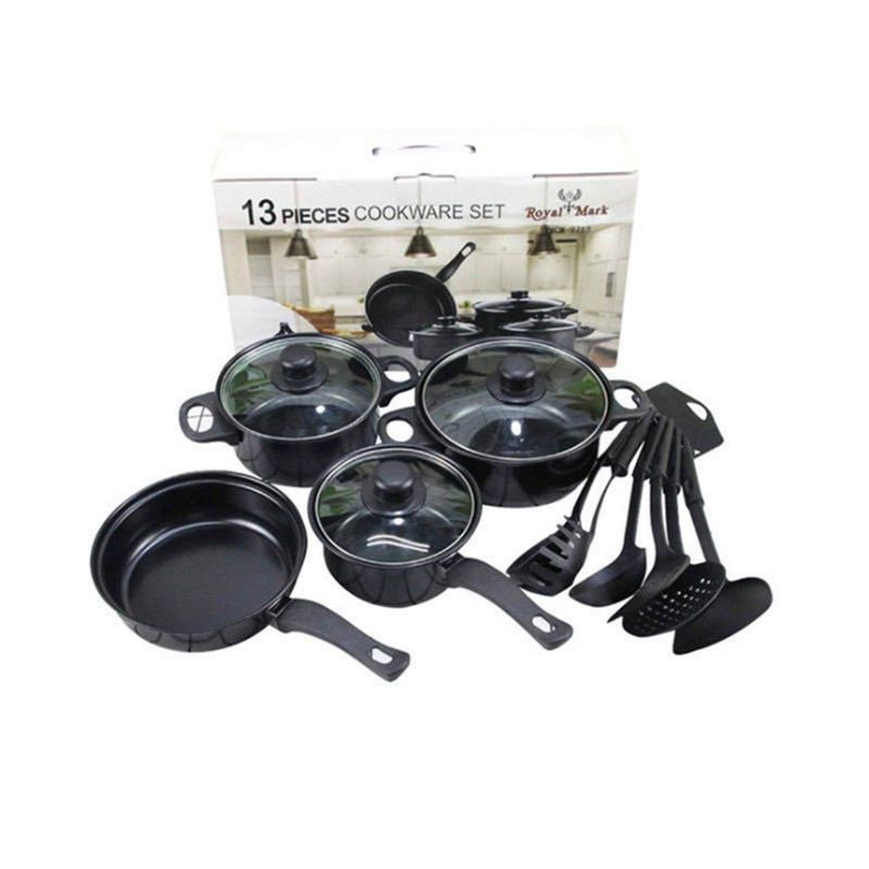 ROYAL MARK COOKWARE SET 13 PCS (BLACK) | Shopee Malaysia
