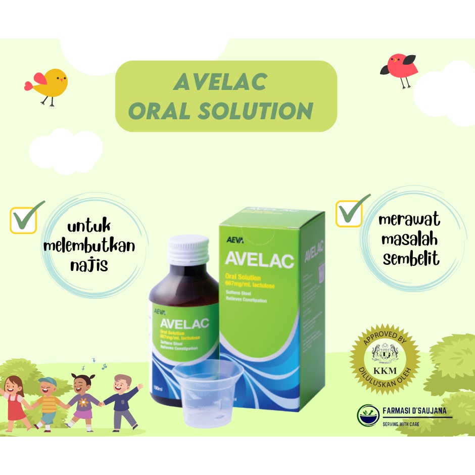 🔥READY STOCK🔥 AVELAC ORAL SOLUTION 100ML(Lactulose)[sembelit/lembutkan ...