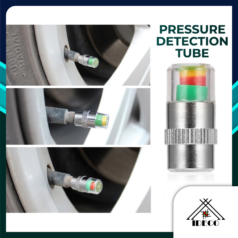iDECO Tire Pressure Warning Cap Car Valve Monitoring Detection 4pcs ...