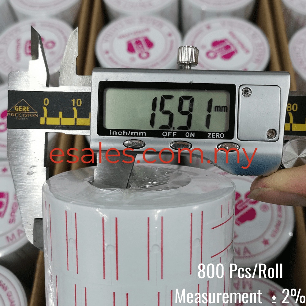 SAGUAN Price Tag Label Sticker MX5500, 10rolls x 800pcs, THANK YOU/RM, Red Line,GUNA SEBELUM ...