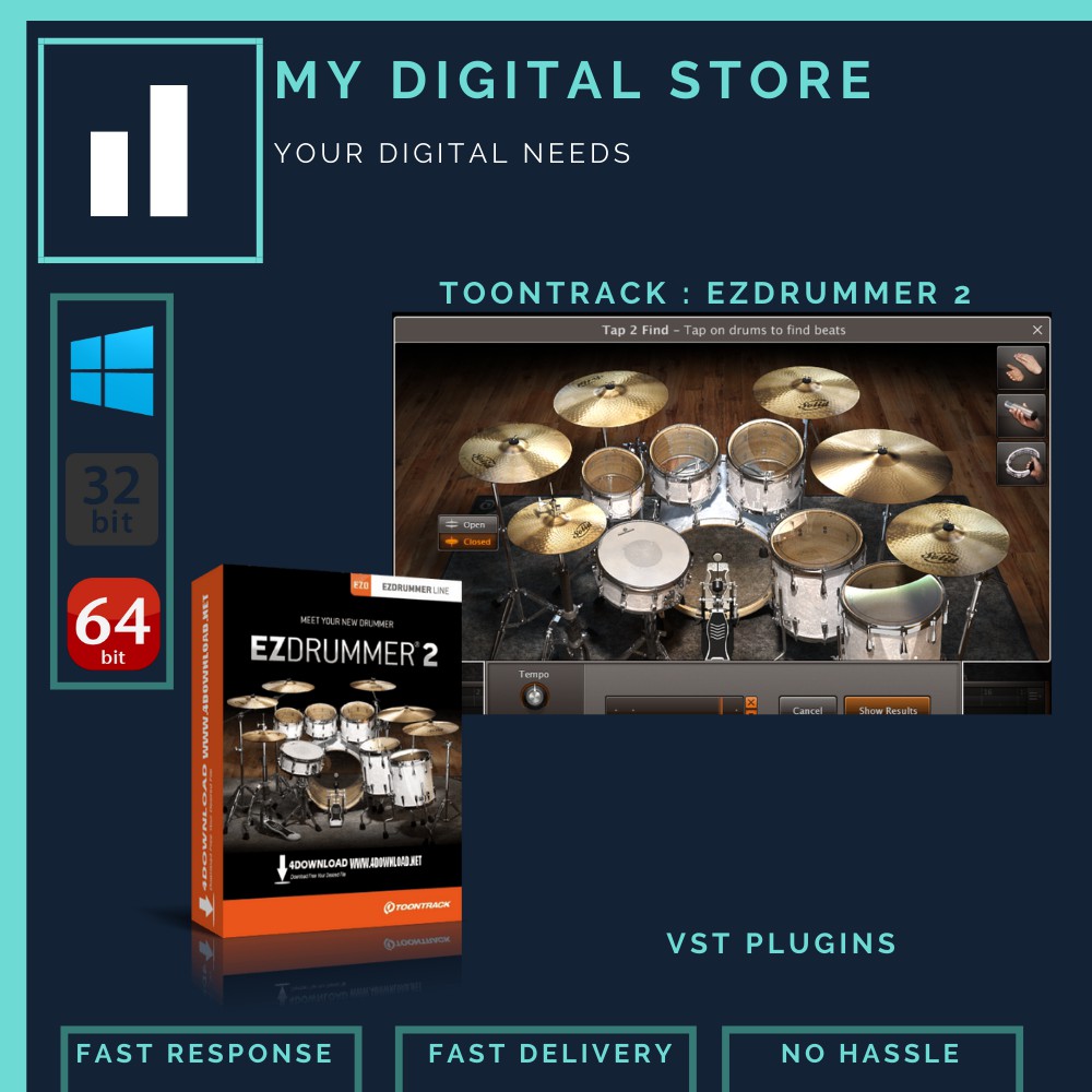TOONTRACK : EZDRUMMER 2 (VST PLUGINS) + UPDATE (Windows 64bit) | Shopee ...