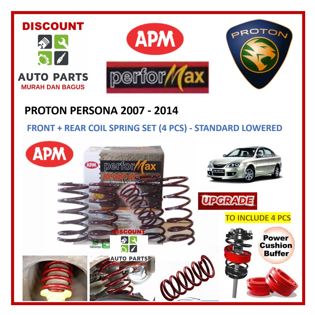 🔥 APM PERFORMAX 🔥 LOWERED COIL SPRING SET WITH POWER CUSHION BUFFER ...