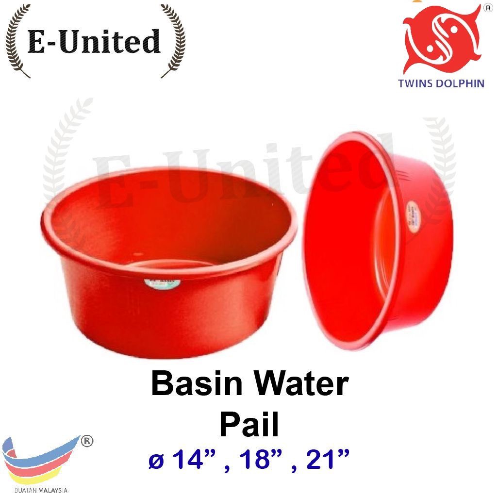 Twins Dolphin 14" ,18” , 21” Round Plastic Wash Basin / Basin Cuci ...