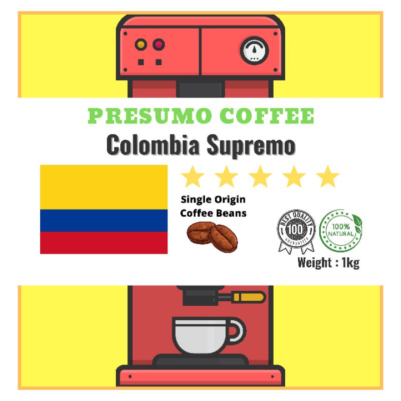 Colombia Supremo - Arabica Grade 1 Coffee Beans (1000g) | Shopee Malaysia