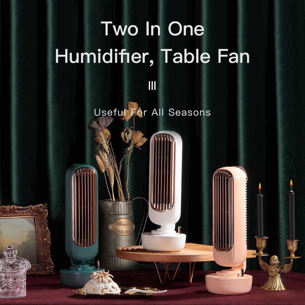 Retro Tower Fan Desktop Humidifier Ventilation Fans Silent Strong Wind ...