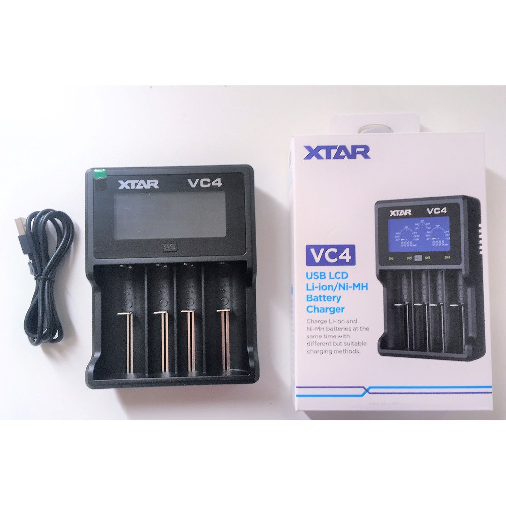 Original new XTAR VC4 4 Slot Universal Digital Intelligent Charger ...