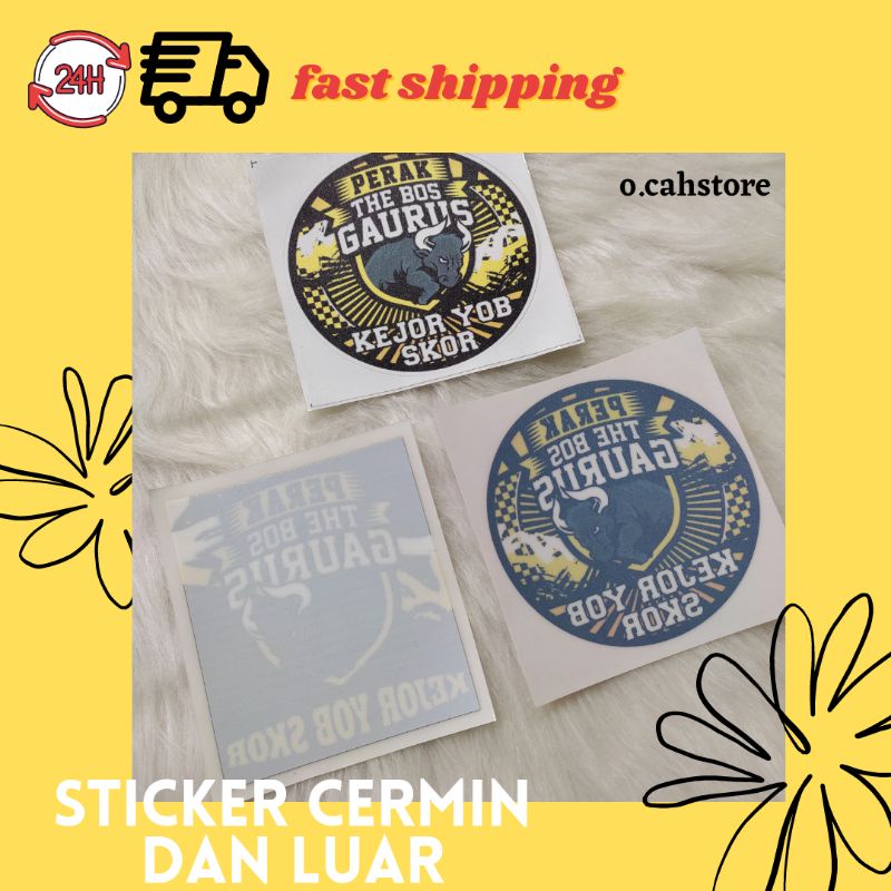 READY STOCK STICKER PERAK THE BOS GAURUS TAMPAL LUAR DAN DALAM (CERMIN ...