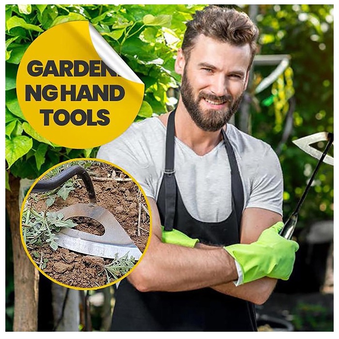 All steel Hardened Hollow Hoe Handheld Weeding Rake Farms Vegetables ...