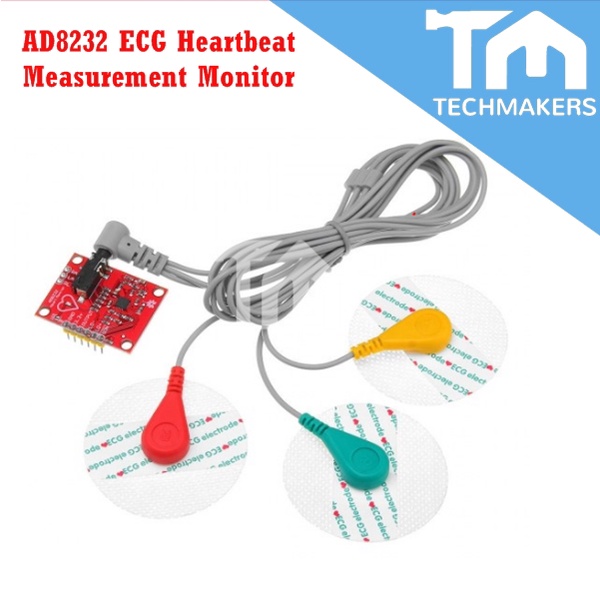 AD8232 8232 Pulse Heart Rate Sensor ECG Heartbeat Measurement Monitor ...