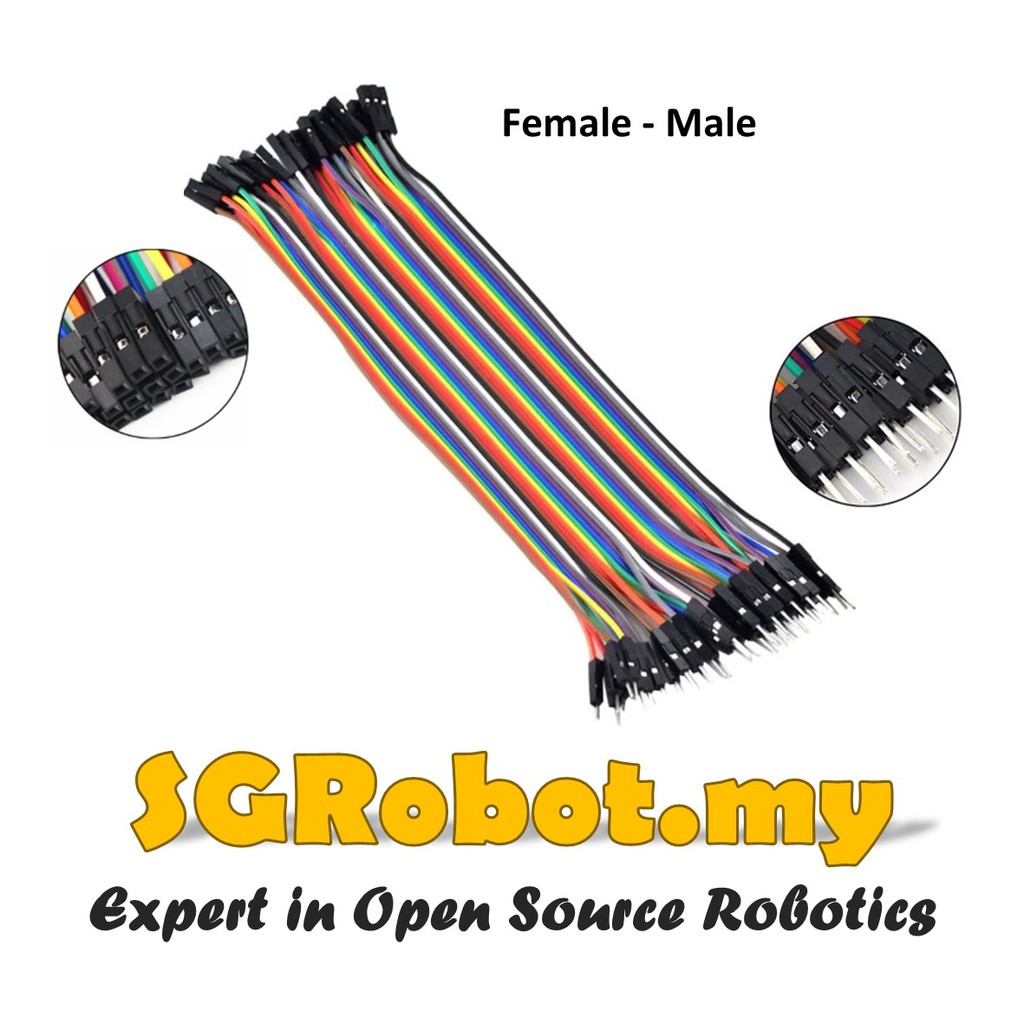 Female to Male ( FM ) 40P Breadboard Dupont Jumper Wire 10cm 20cm 30cm ...