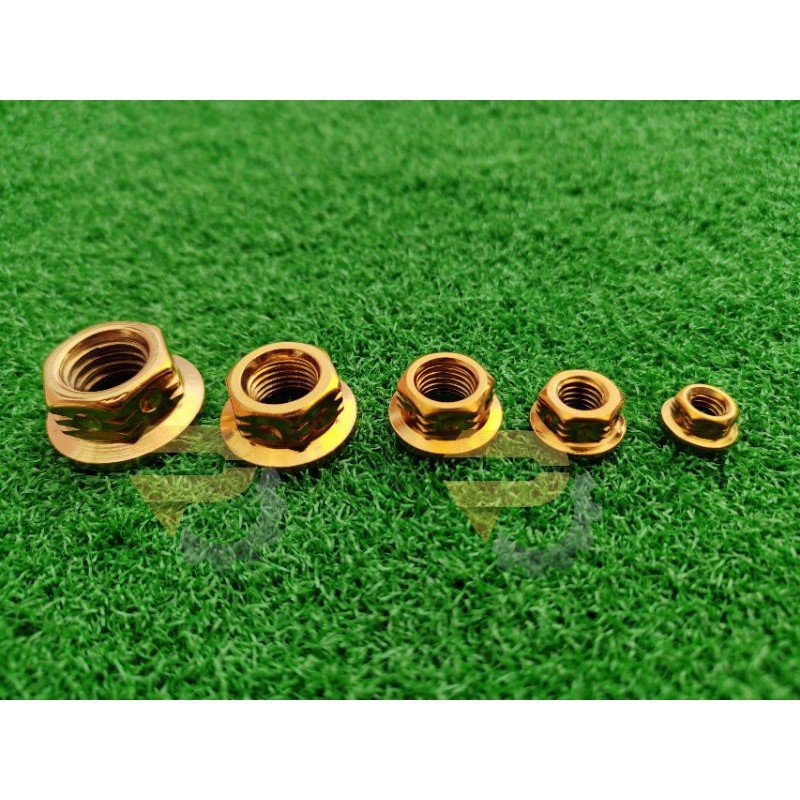 SKRU NUT COLOUR TITANIUM / GOLD CUSTOM Y15 / LC135 V1-V8 / NVX155 ...