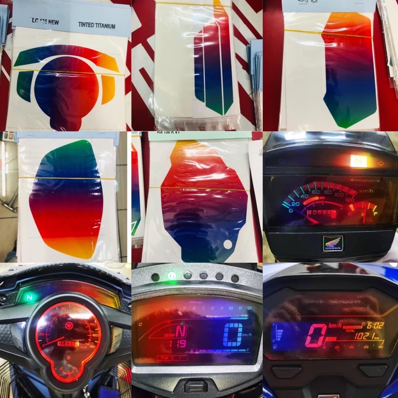 TINTED METER TITANIUM RAINBOW PELANGI Y15ZR V1 V2 RS150 V1 V2 LC135 EX5 ...