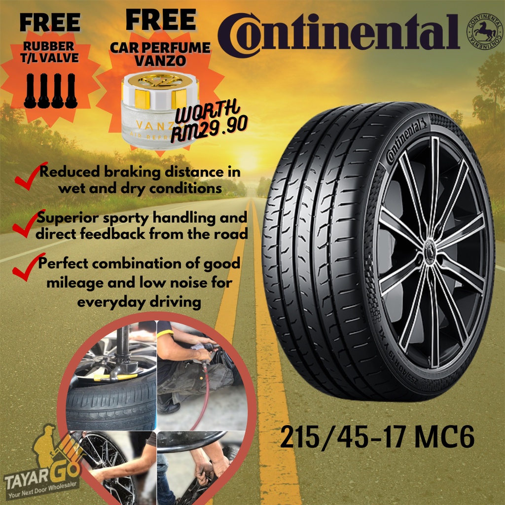 TAYARGO 215 45 17 Continental Tyre Mc7 Car Tire Tayar Kereta Murah Car ...