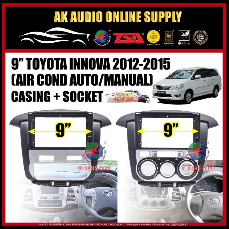Toyota Innova 2012 - 2015 Android Player 9” Inch Casing + Socket ...