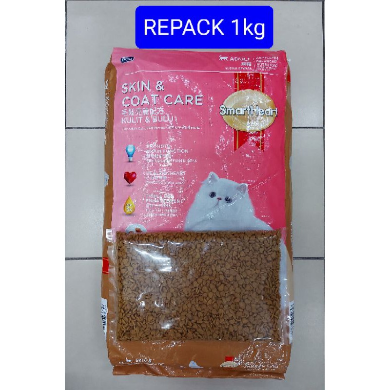 🤩smart heart skin coat care 1kg REPACK cat food makanan kucing smart ...