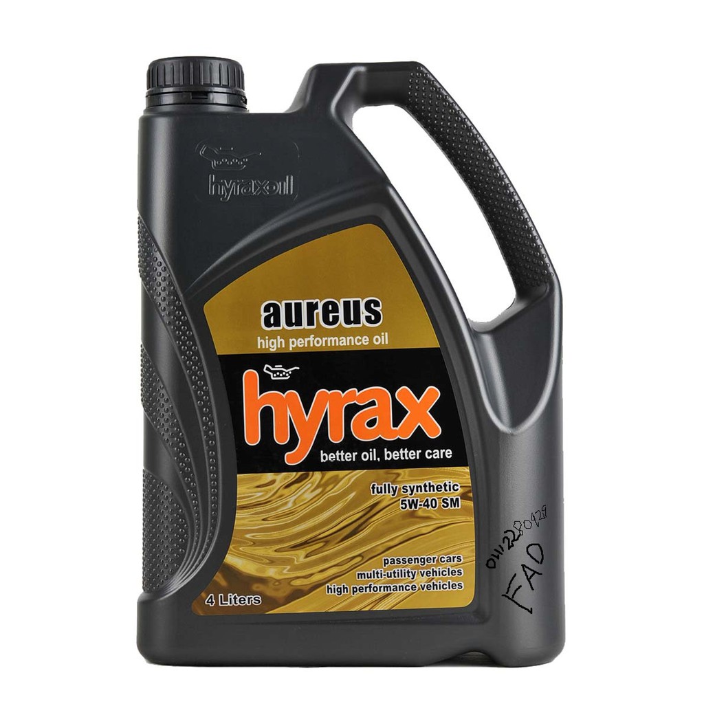 ORIGINAL ENGINE OIL FULLY SYNTHETIC HIGH PERFORMANCE 5W-40 HYRAX OIL ...