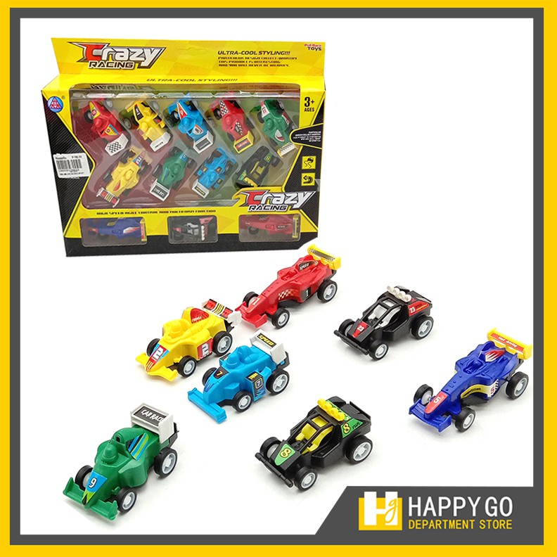 Happy Go Crazy Racing Pull Back Race Car Toy Set With Box For Toddlers ...