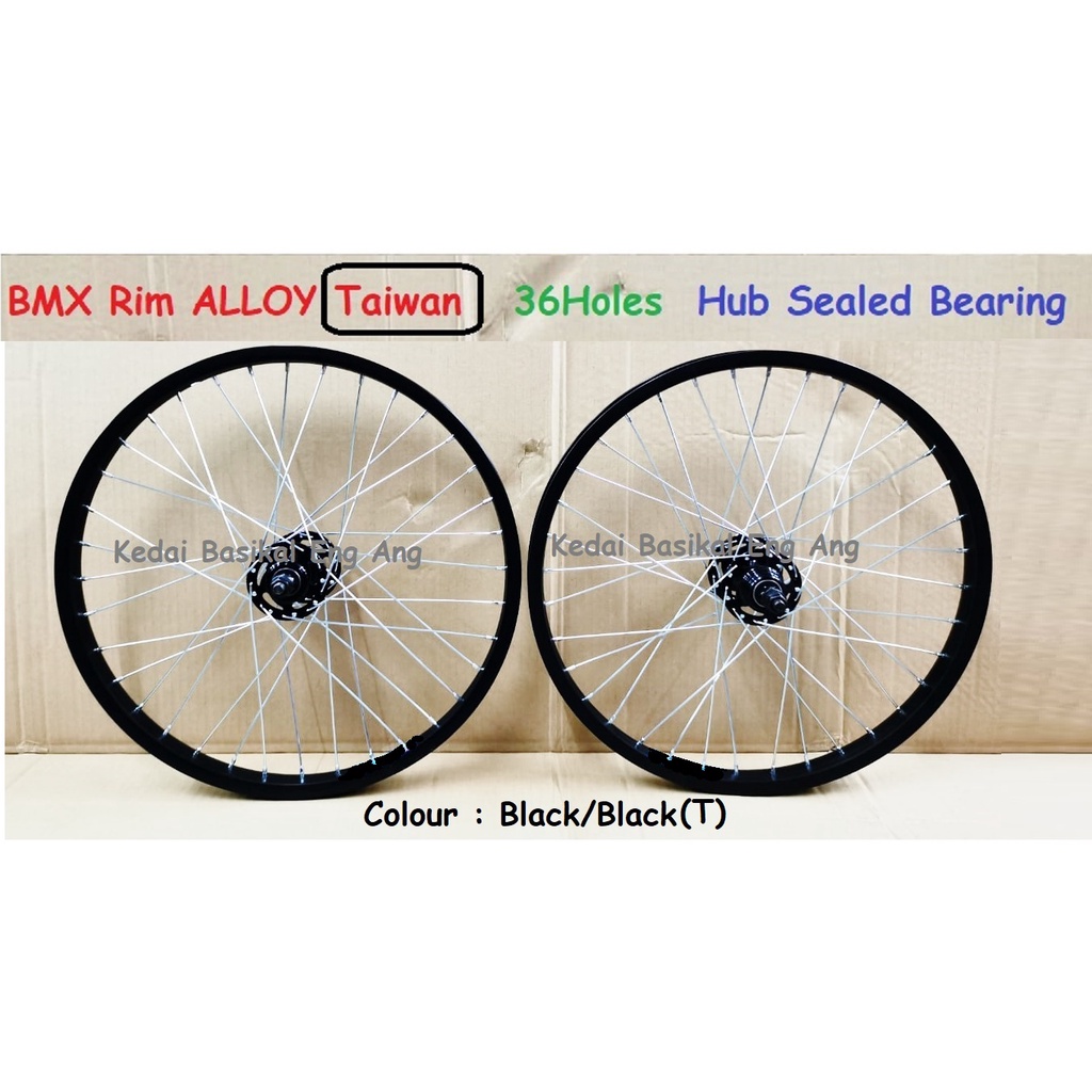 BMX Rim Alloy 36 holes TAIWAN , Hub Alloy sesuai untuk basikal size 20 ...