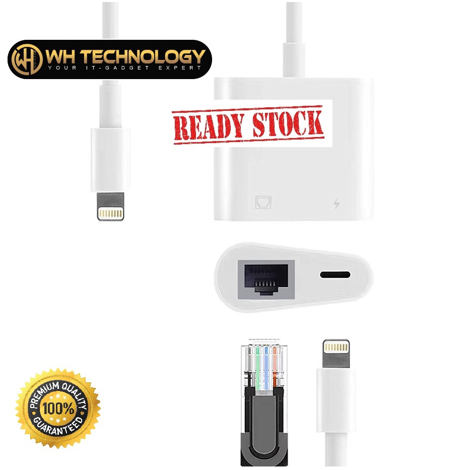 IP to RJ45 Ethernet LAN Network Adapter with Charge Port for Select iP ...