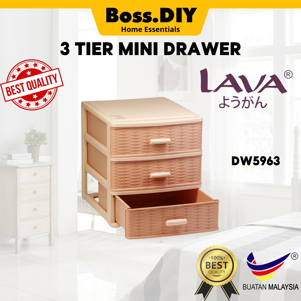 LAVA 3 Tier A4 Drawer/ Plastic Drawer / Mini Cabinet Storage Box Drawer ...