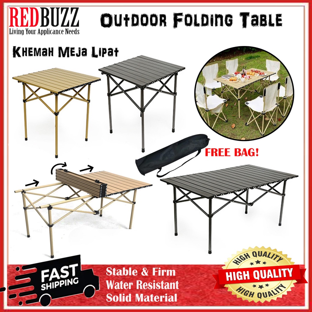 REDBUZZ Outdoor Camping Table Aluminum Alloy Portable Leisure Folding ...