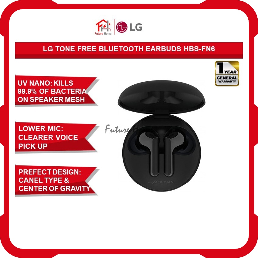 LG Tone Free Bluetooth Earbuds HBS-FN6 (Black, White) | Shopee Malaysia