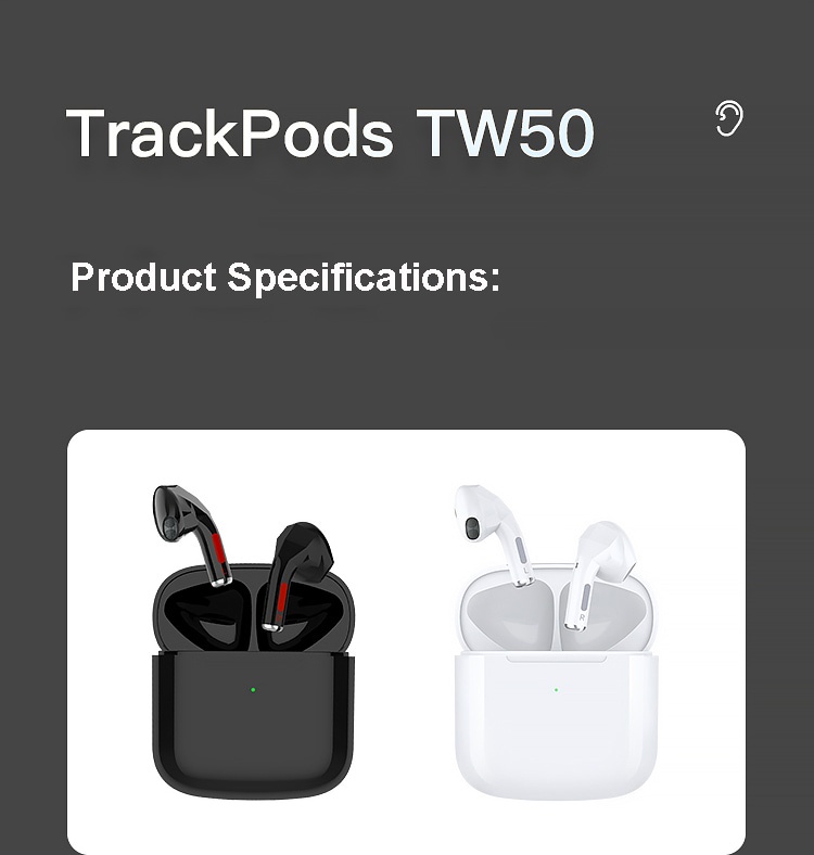 Lenovo Thinkplus TrackPods TW50 TWS Wireless Headset Bluetooth 5.0 Passive Noise Reduction ...